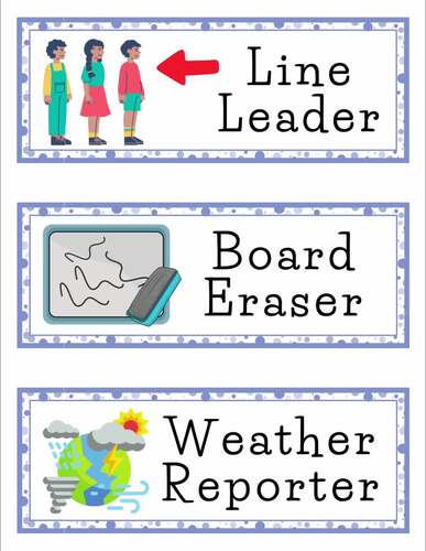 Classroom Job Chart Labels for PreK-Elementary by VMI Montessori Store