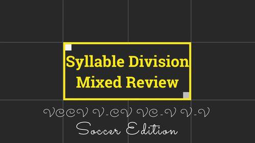 Orton Gillingham VCCV V-CV VC-V VV Divide Two Syllable Words OG ...