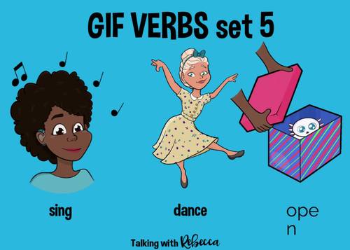 Animated GIF Verbs Set 5 for Digital Products by Talking with Rebecca