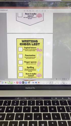 Writing Checklist Bookmark + Printable Posters by Kindergarten Kitties