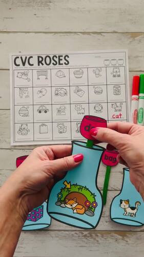 Valentines CVC Words - Matching CVC Words to Pictures - CVC Match