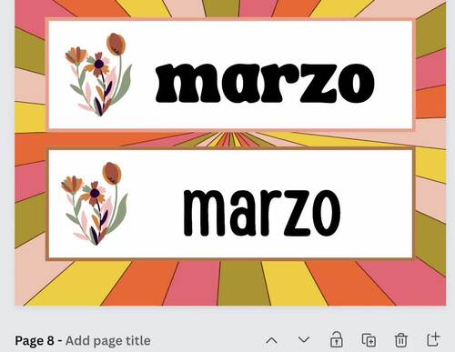 Retro Spanish Calendar Months and Days of the Week Poster/Bulletin Board