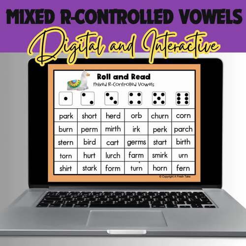 Roll & Read Mixed R-Controlled Vowel Words Sentences Digital Phonics Game