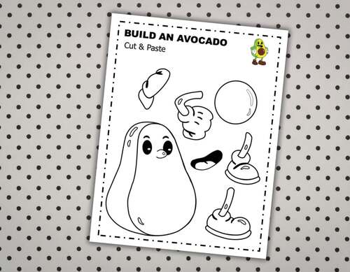 Avocado Craft Template | Cut and Paste Activity | Summer Fruit Craft ...