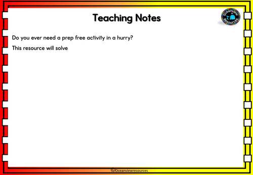 SUB PACK/PLANS NO PREP -Literacy -Number -Grades 1-2 SET 3 | TPT