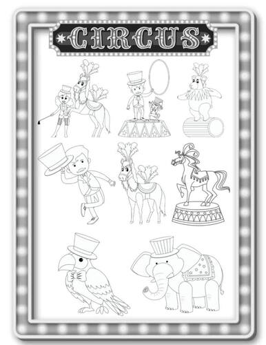 Circus Amusement Drawing Guide Clip Art Coloring Pages Sub Plan Fast ...