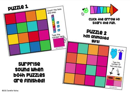 Place Value Puzzle Reveal Boom Cards Distance Learning by Jennifer Bates