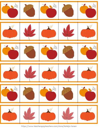 AUTUMN & THANKSGIVING Cutting Strips for Montessori Toddler, PreK ...