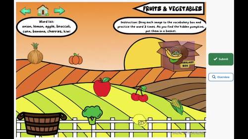 Preschool Vocabulary Hide and Seek GAME - Thanksgiving - BOOM Cards