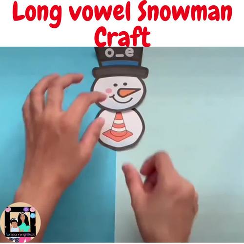 Winter Snowman CVCE activity | Long Vowel Silent E Activities | TPT