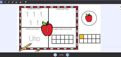 Números 1 al 10- Frayer Model- Edición de Manzanas-Numbers 1-10 Workstation