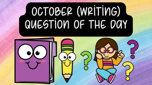 October Question of the Day Writing Worksheets PreK Kindergarten First ...