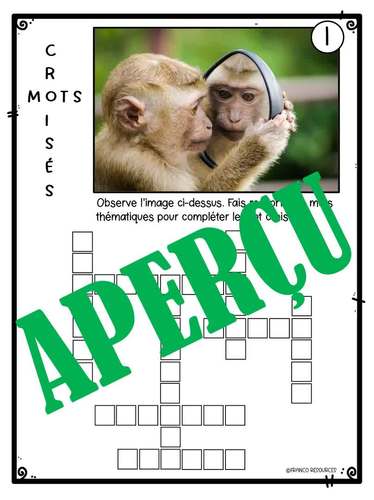 Mots croisés vocabulaire crossword puzzle clues in photos by Franco ...