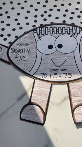 Football Math Place Value Craft by The Teaching Diva Corner | TPT