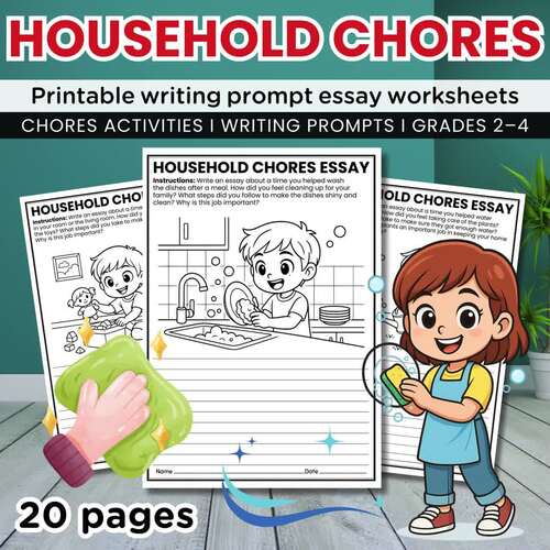 Household Chores Essay Writing Prompt Worksheets, Creative Writing ...
