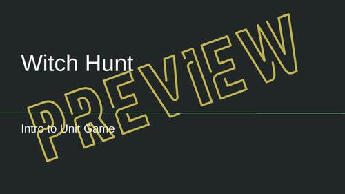 Crucible Pre-Reading Game - Witch Hunt by LessonLift | TPT