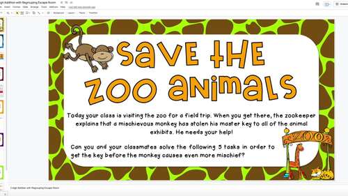 Digital Escape Room: 2-digit Addition with Regrouping by Kristin Kennedy