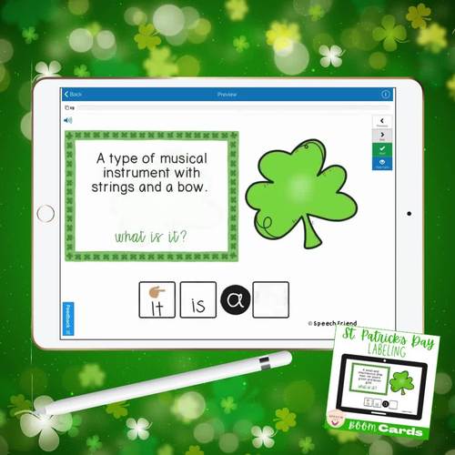 St. Patrick's Day Labeling Boom Cards by Speech Friend | TPT