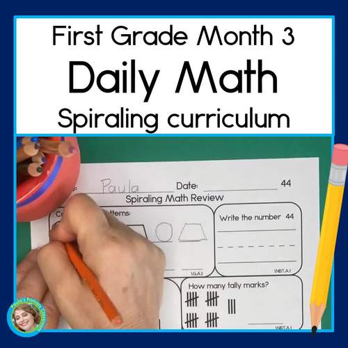 1st Grade Math Spiral Review | Morning Work | Homework | Warm Ups Month ...