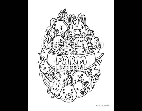 Farm Coloring Pages, 40 Coloring Sheets, Farm Animals, Farm Party, No Prep