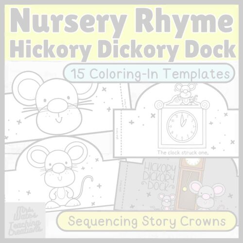 Hickory Dickory Dock Nursery Rhyme Crown Craft Templates Time Telling ...
