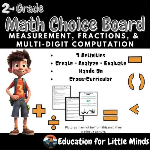 2nd Grade Math Choice Boards - Measurement, Fraction, & Multi-Digit ...