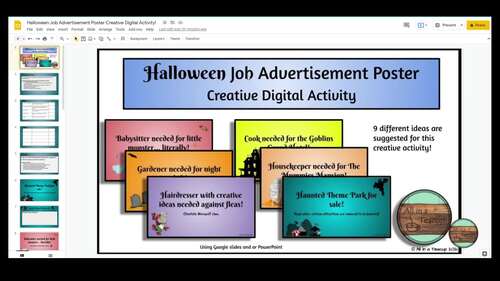 Halloween Creative Writing Job Ad Writing Prompts Poster Activity