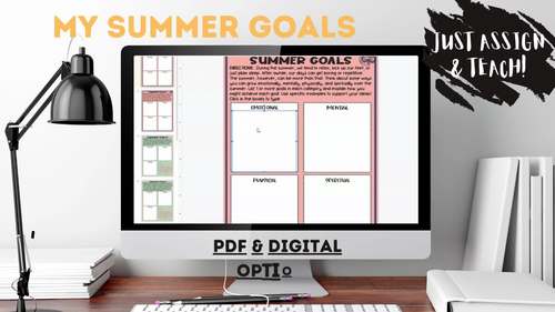 End of Year Activities Digital Middle High School Writing My Summer Goals