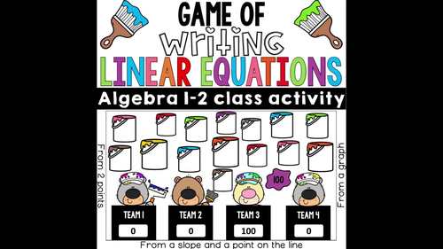Writing Linear Equations Game - Algebra 1 by Mandy's Math World | TPT