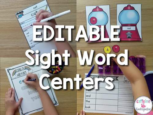 Sight Words Worksheets - Editable Word Work Practice by Caffeine and Classy