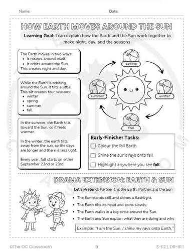 Grade 1 Science: Daily & Seasonal Changes Workbook (NEW 2022 Ontario ...