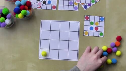 Pom Pom Grid Patterns – Color Matching Activity – Fine Motor Skills ...