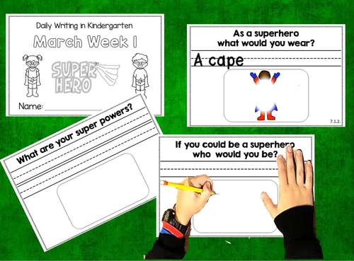 Kindergarten Writing Activities | March Writing Prompts for K | TPT