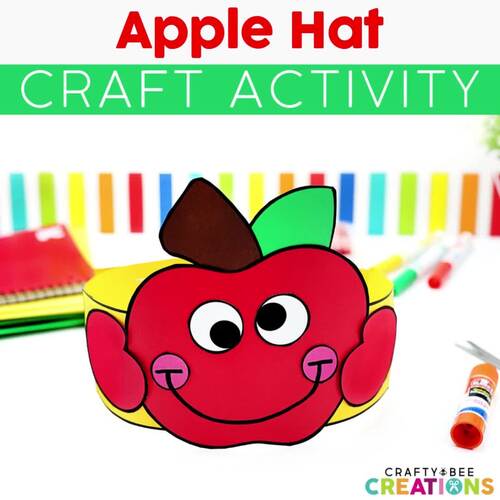 Apple Hat Craft October Activities Fall Activity Back to School Crown ...