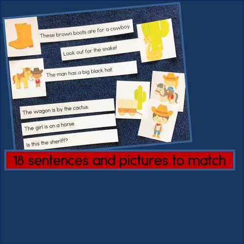 Wild West Matching Picture to Sentence | Reading Comprehension ...