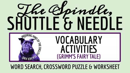 "The Spindle" Vocabulary Activities | Grimm's Fairy Tale | Crossword Puzzle