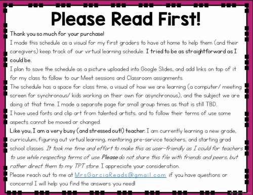 EDITABLE Visual Schedule for Distance- Remote- Virtual Learning | TPT
