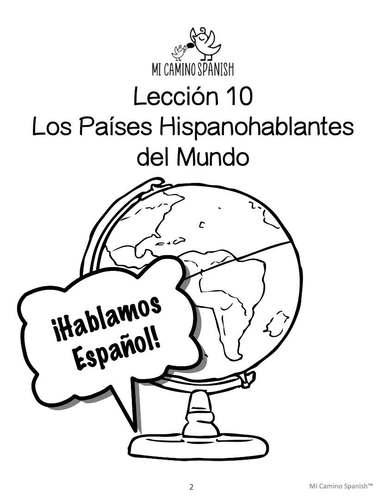 Spanish-Speaking Countries of the World Worksheets! (Book 1, Lesson 10)