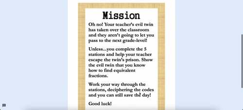 Equivalent Fractions Escape Room Game (Digital or Paper) | TPT