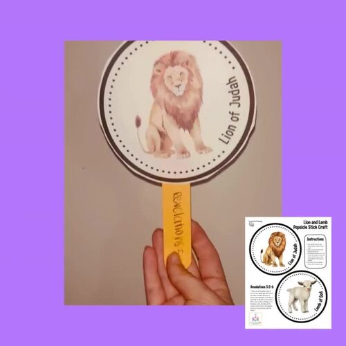 Lion and Lamb Popsicle Stick Craft | Revelation 5:5-6 Sunday School