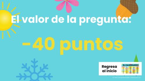 The Unfair Game in Spanish: El Calendario | TPT