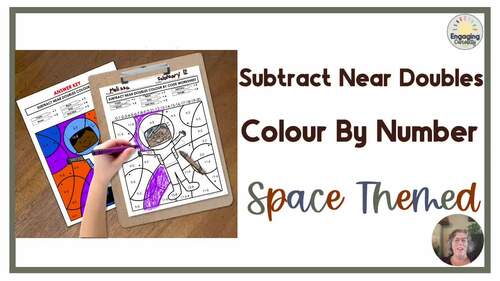 Space Theme Subtract Near Doubles Color-by-Number for Differentiated ...