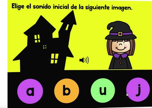 Boom Cards in Spanish- El sonido inicial- Halloween by La Maestra Pati ...