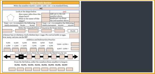 GROWING BUNDLE - Math Spiral Review for Block Puzzle Digital Activities