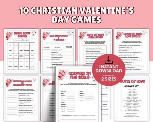 Christian Valentine's Bible Game Pack for Kids, Teens, Adults | Sunday ...