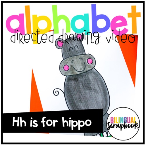 Letter Hh Hippopotamus Alphabet Directed Drawing Video | TPT