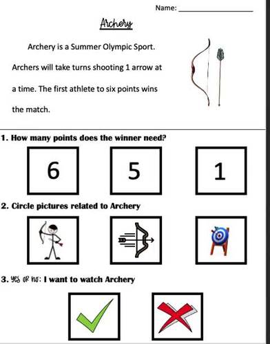 Summer Games Sports Tokyo 2021 Reading Comprehension | TPT