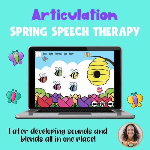 Spring Articulation Later Speech Sounds Boom™ Cards for Speech Therapy