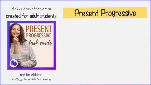Present Progressive Review for Adult ESL - Grammar Task Cards by Rike ...