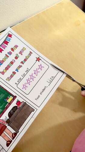 Teacher Thank You Card Craft | Printable Coloring Cards & Writing | K–2
